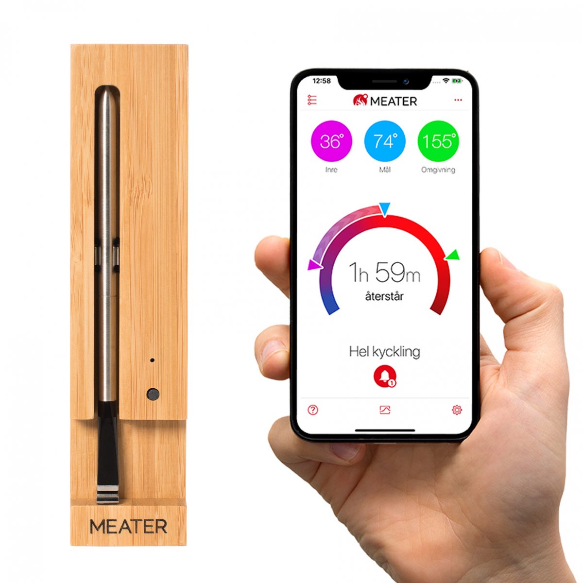Meater Stektermometer Trådlös 10 meter, Bluetooth